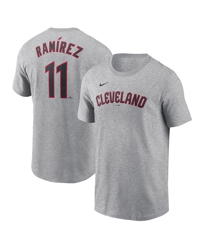 Nike Men's José Ramírez Gray Cleveland Guardians Fuse Name and Number T ...