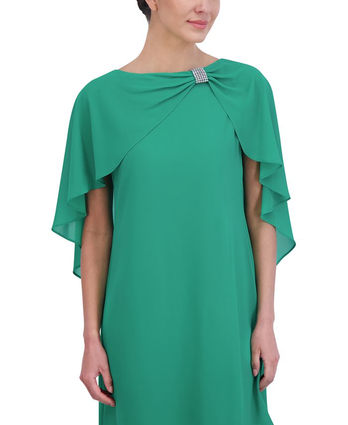 Jessica Howard Petite Chiffon Capelet Dress - Macy's