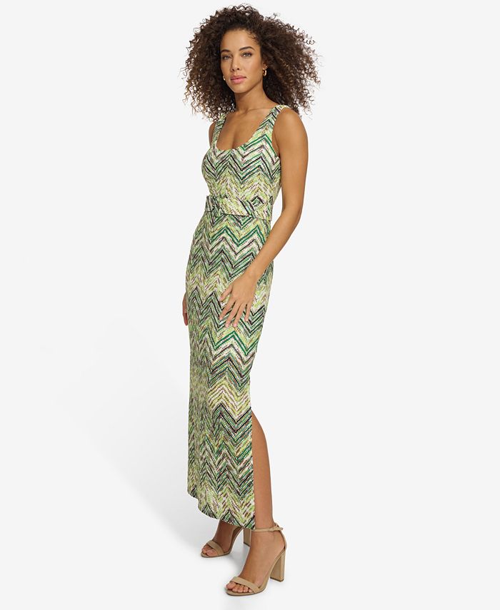 Siena Women's Open-Stitched Belted Side-Slit Midi Dress - Macy's