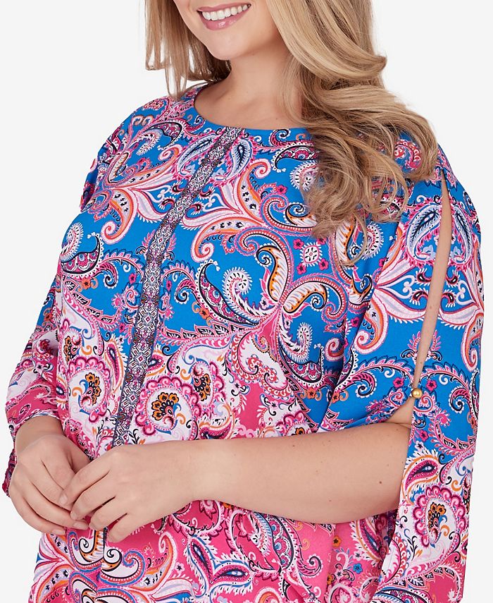 Ruby Rd. Plus Size Woven Paisley Top - Macy's