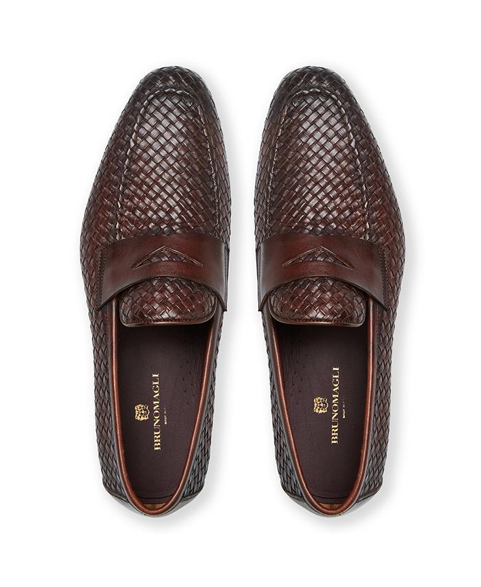 Bruno Magli Men's Manfredo Woven Leather Penny Loafers - Macy's