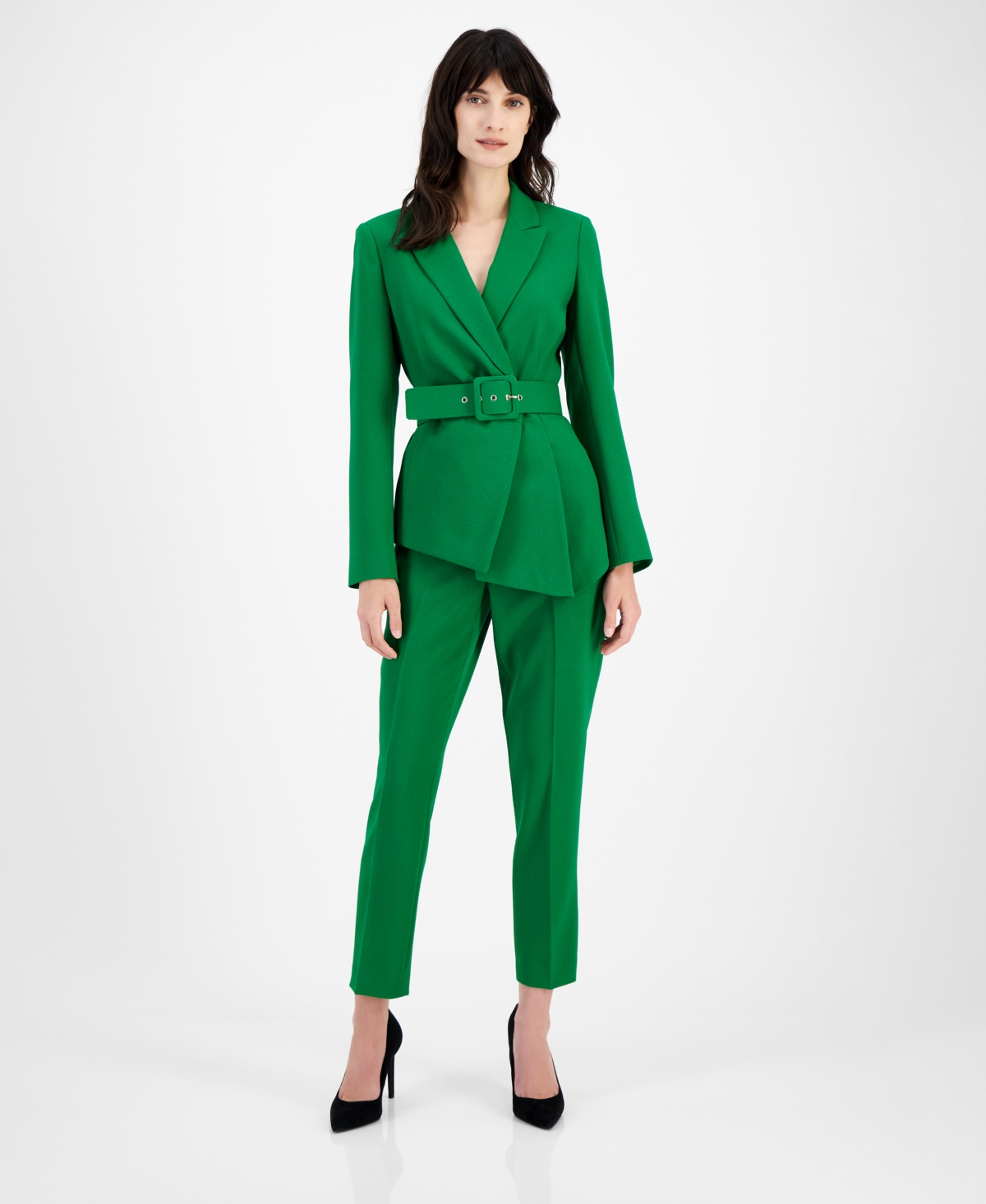 Click here for Tahari Asl Belted Pantsuit - Emerald prices
