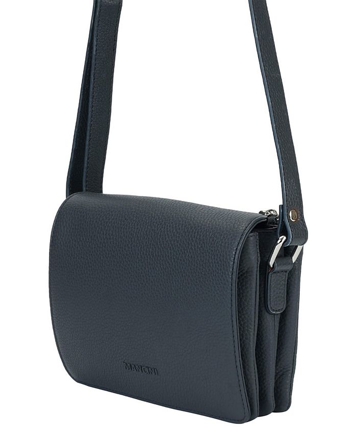 Mancini Pebble Leather Connie Crossbody Handbag - Macy's