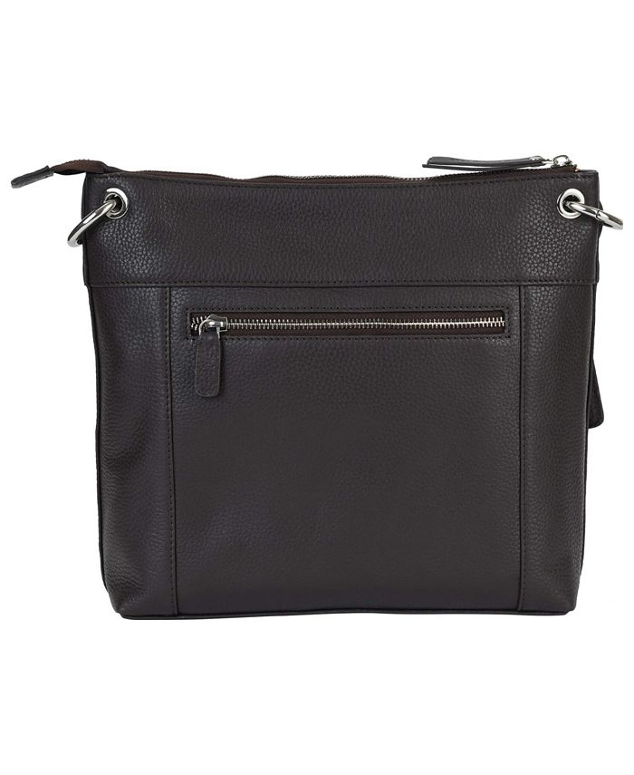 Mancini Pebble Trish Leather Crossbody Handbag with Organizer - Macy's