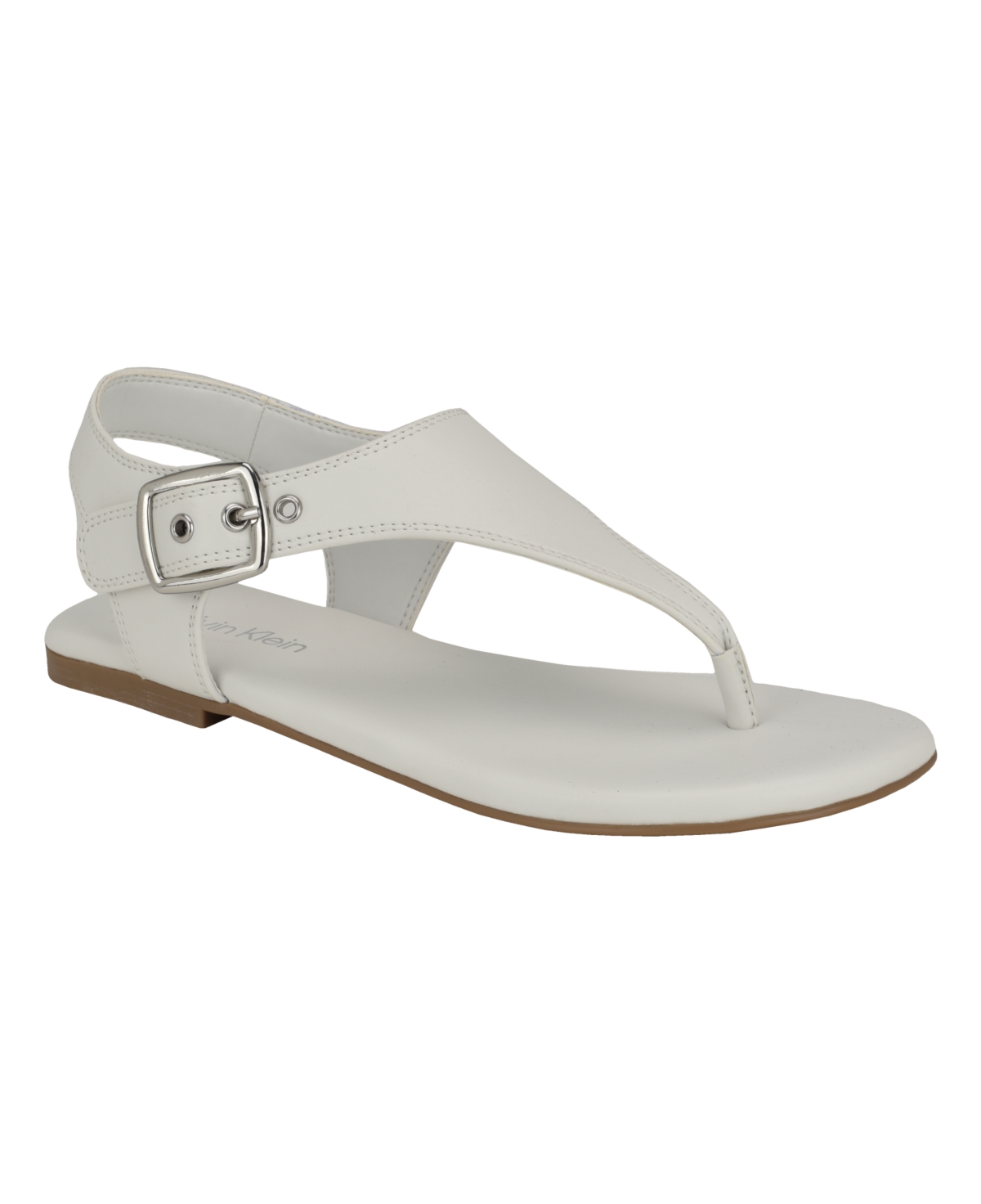 Click here for Calvin Klein Womens Moraca Buckle T-Strap Flat San... prices