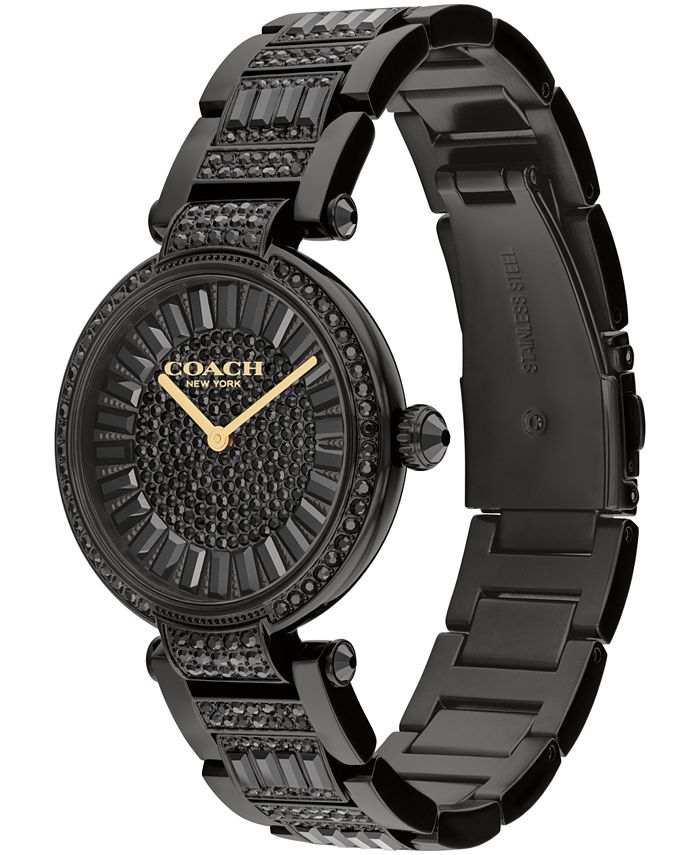 COACH Women's Cary Black Stainless Steel Crystal Watch 34mm - Macy's