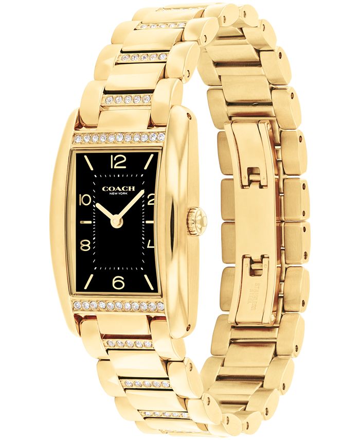 COACH Women's Reese Gold-Tone Stainless Steel Crystal Watch 24mm - Macy's