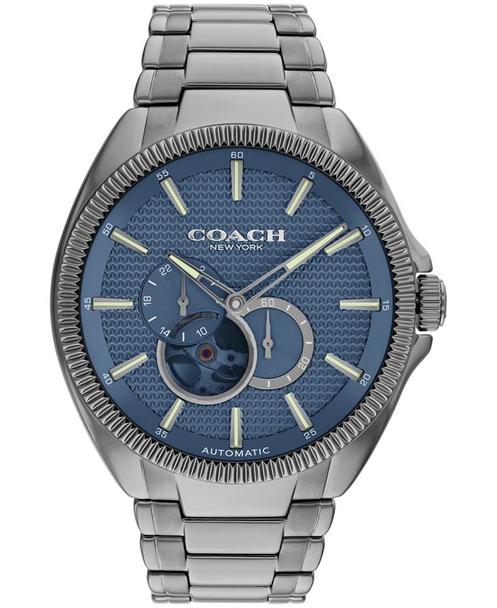 COACH Men's Automatic Jackson Gray Stainless Steel Watch 45mm - Macy's
