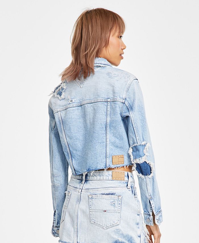 Tommy Jeans Women's Izzie Cut-Off Denim Jacket - Macy's