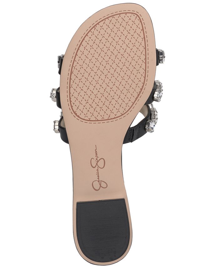 Jessica Simpson Detta Crystal Embellished Slide Sandals - Macy's