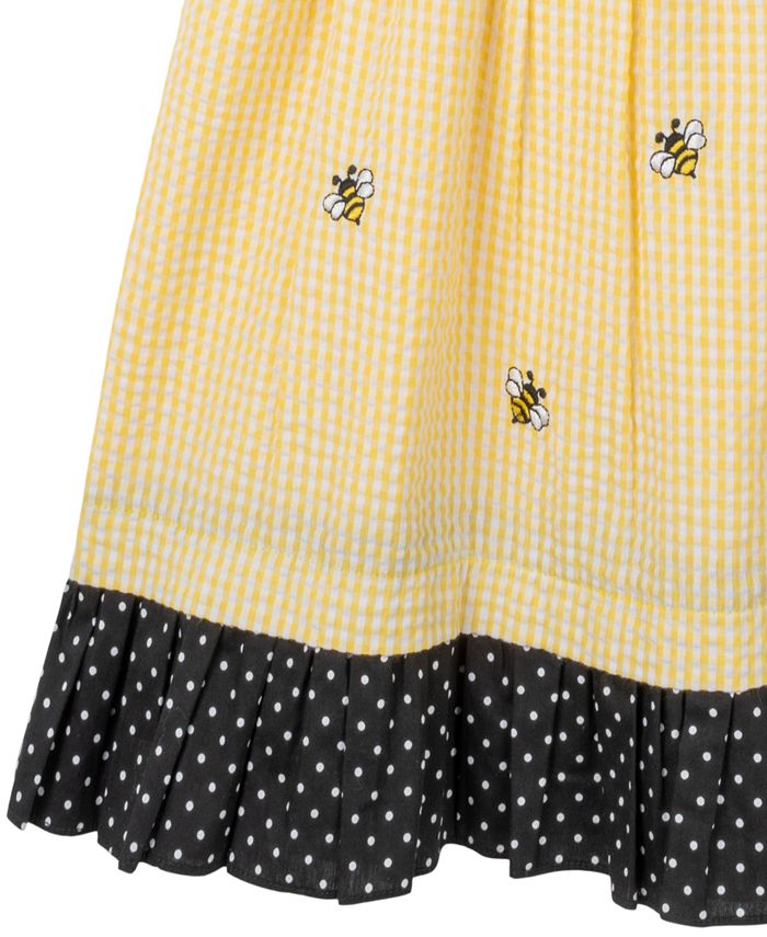 Rare Editions Little Girls Bumble Bee Flutter Sleeve Seersucker Dress ...
