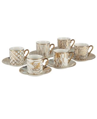 Certified International Matrix Espresso Cups & Saucers Set, Service for ...