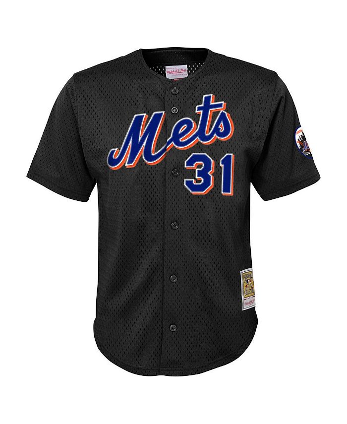 Mitchell & Ness Big Boys Mike Piazza Black Distressed New York Mets ...