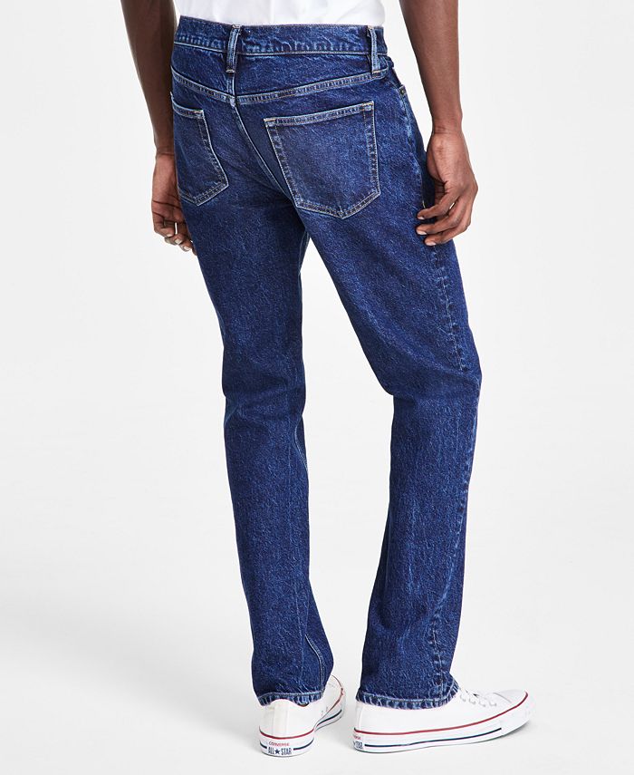 Sun + Stone Men's Straight Fit Indigo Blue Jeans - Macy's