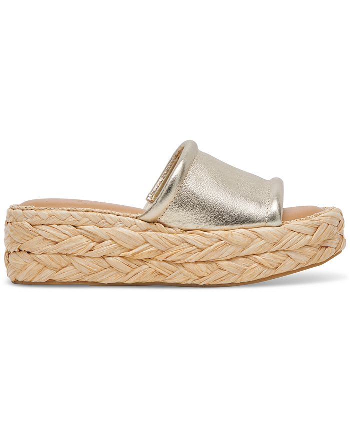 Dolce Vita Women's Chavi Raffia Flatform Slide Sandals - Macy's