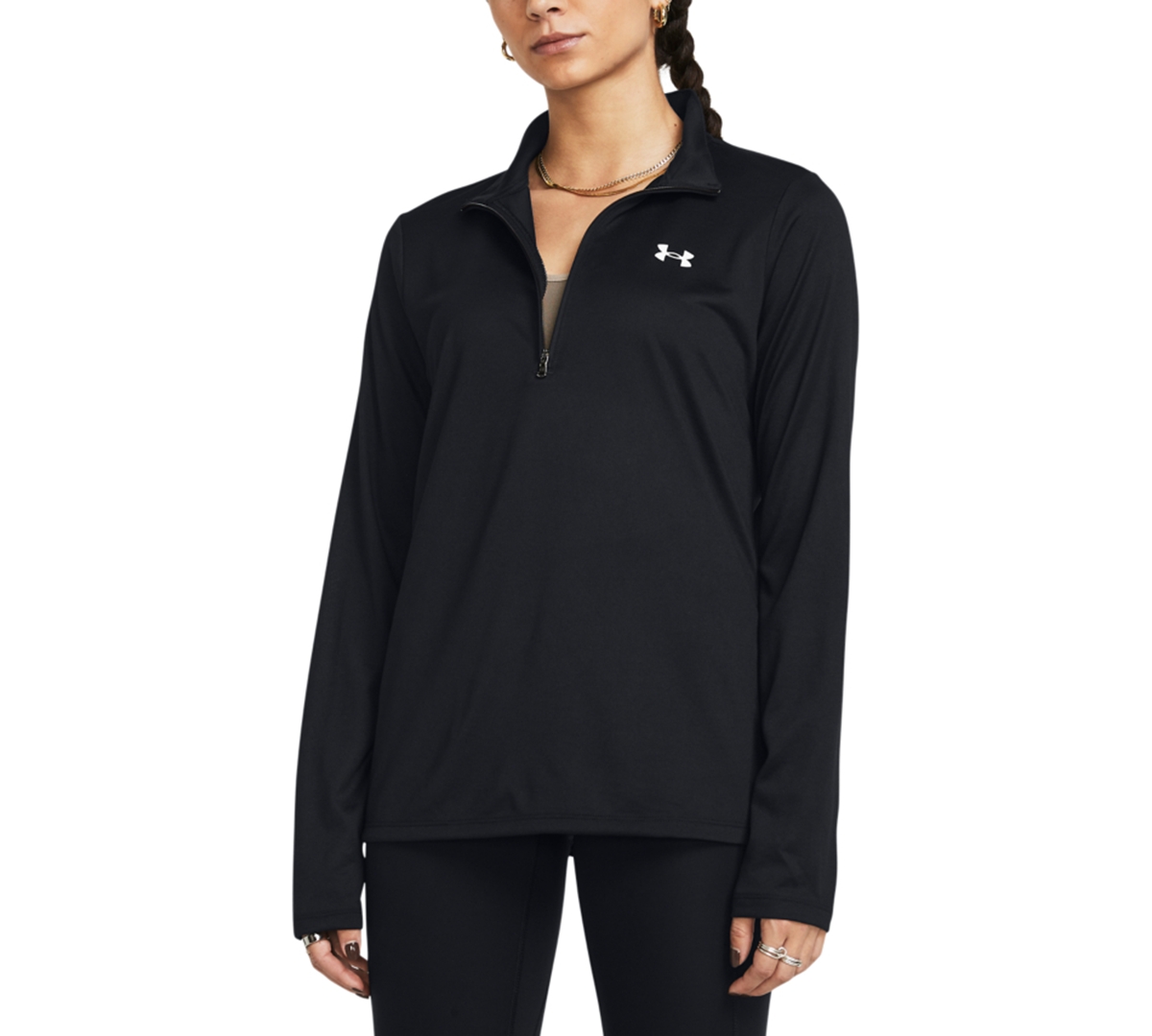 Click here for Under Armour Womens Solid Tech Half-Zip Logo Top -... prices