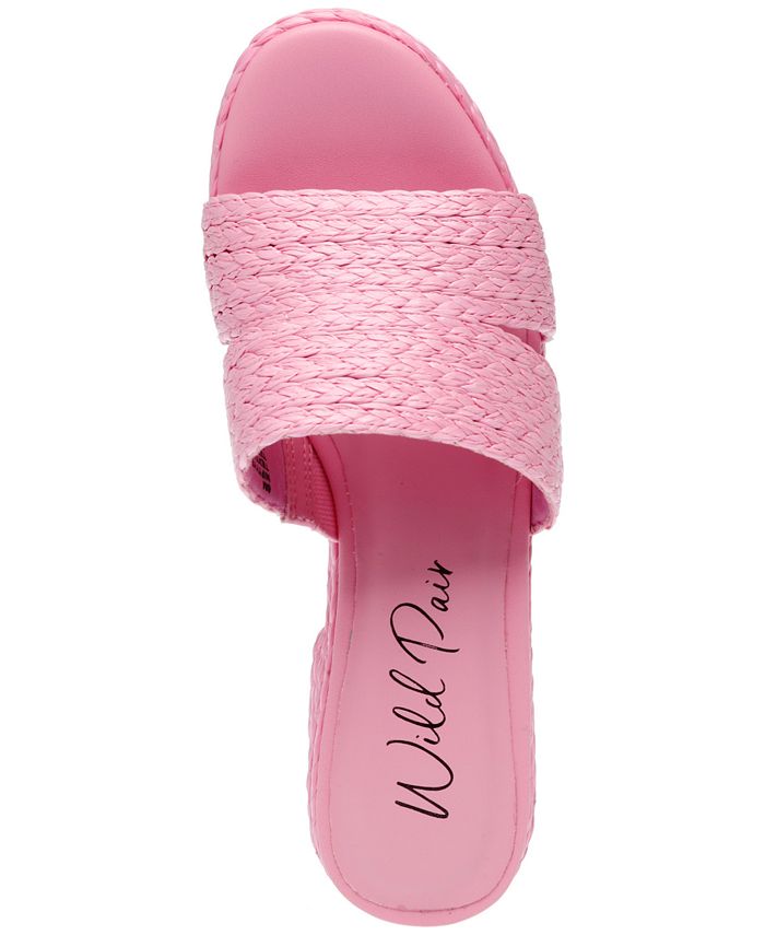 Wild Pair Niftyy Woven Espadrille Platform Wedge Slide Sandals, Created ...