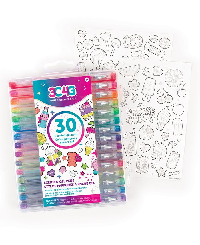 Make It Real 30 Pc Scented Gel Pens with Sticker Sheet - Macy's