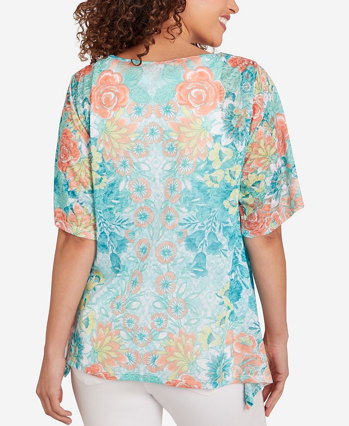 Ruby Rd. Petite Embroidered Floral Top - Macy's