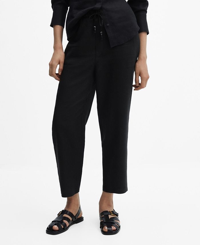 MANGO Women's 100% Linen Pants - Macy's