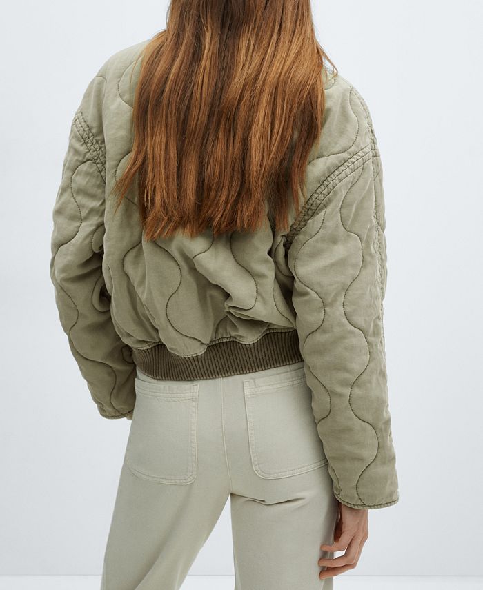 MANGO Women's Quilted Bomber Jacket - Macy's