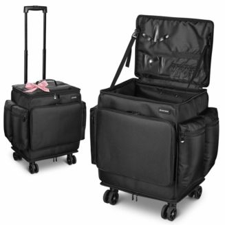 Byootique Portable Barber Station Rolling Hair Stylist Train Case ...
