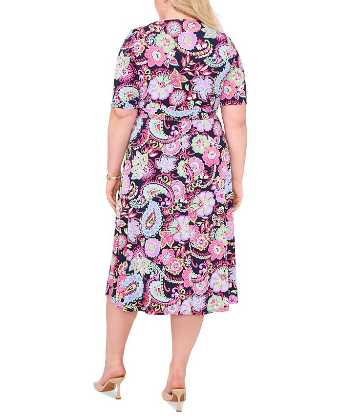 MSK Plus Size Paisley-Print Midi Dress - Macy's
