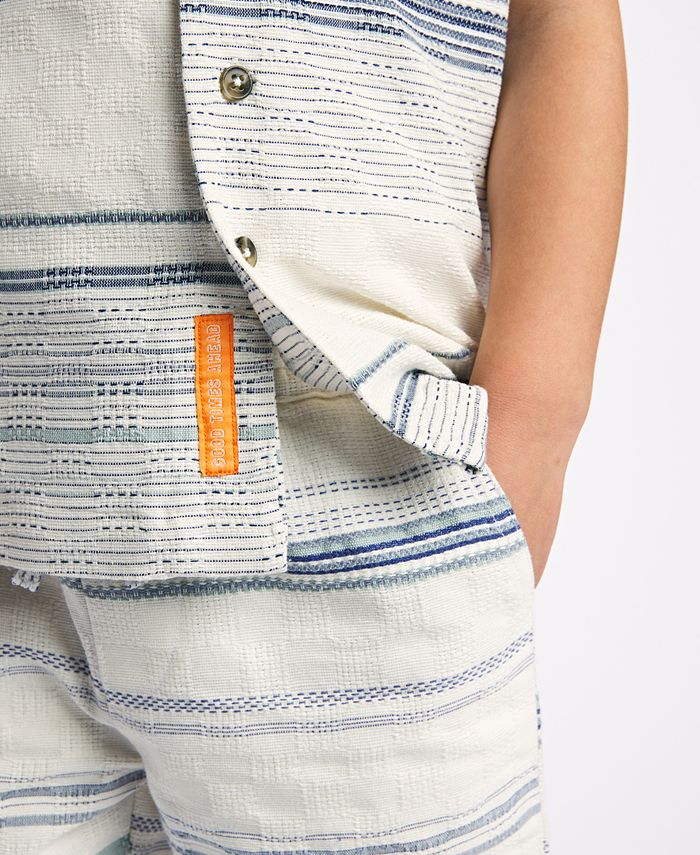 Sovereign Code Toddler & Little Boys Tour Textured Striped Shirt - Macy's