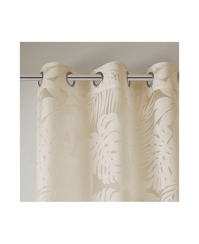 Madison Park Leilani Palm Leaf Burnout Window Sheer Curtain - Macy's