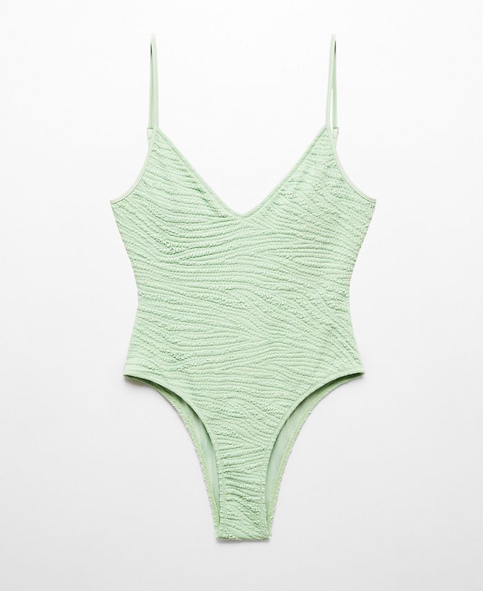 MANGO Women's Adjustable Straps Textured Swimsuit - Macy's
