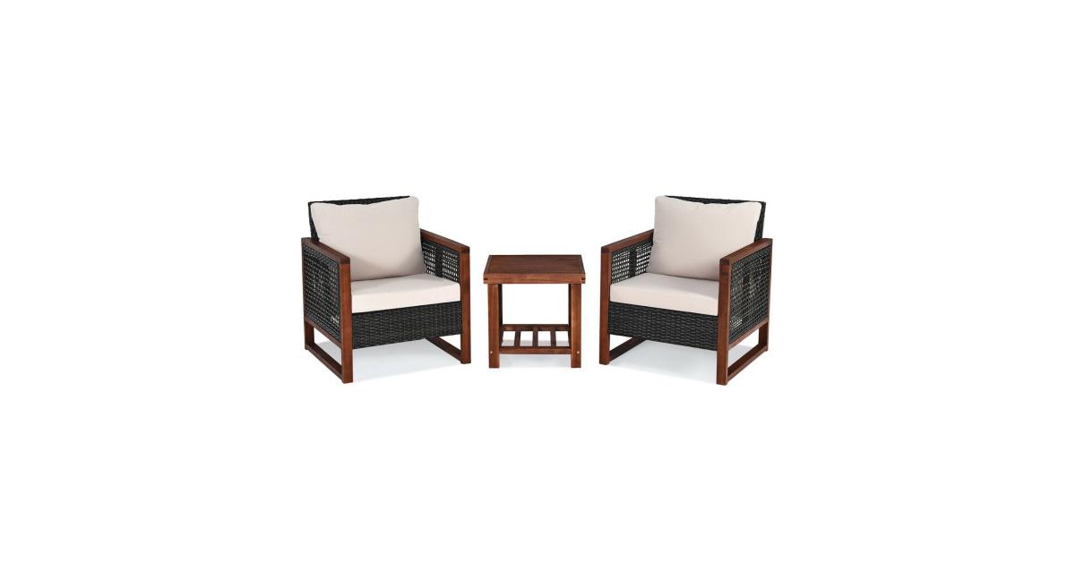 Click here for Slickblue 3 Pieces Patio Wicker Furniture Set with... prices