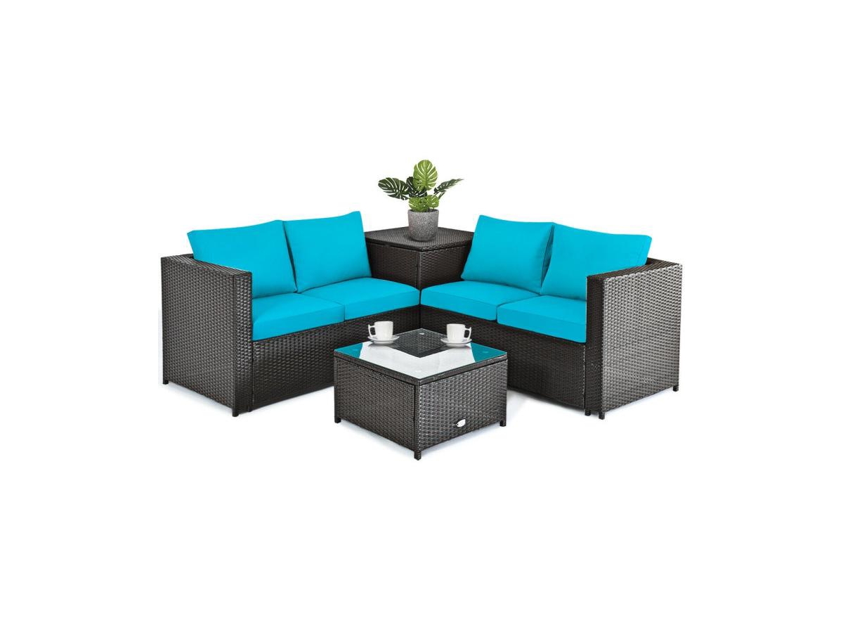 Click here for Slickblue 4 Pieces Outdoor Patio Rattan Furniture... prices