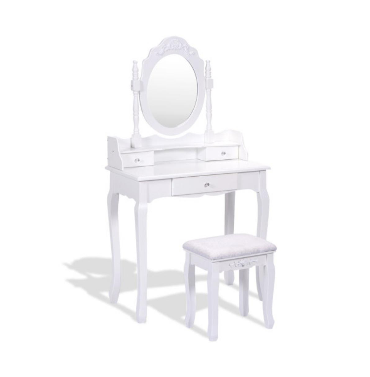 Click here for Slickblue Vanity Table Set with Cushioned Stool wi... prices