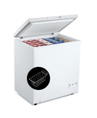 Slickblue Compact Chest Freezer with Removable Storage Basket-5 Cubic ...