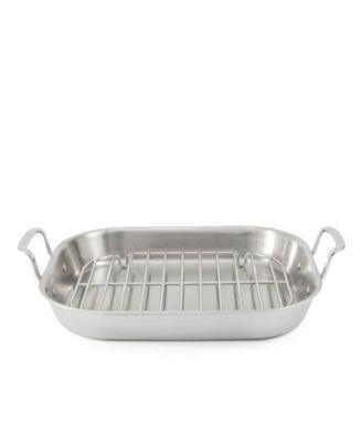 Martha by Martha Stewart Stainless Steel Roasting Pan with Flat Rack ...