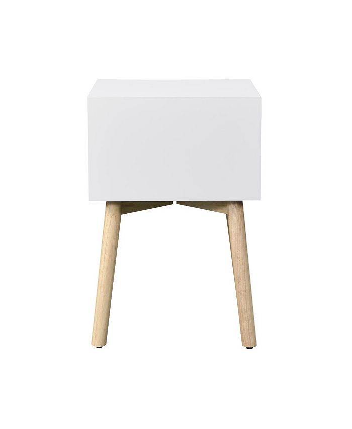 Simplie Fun Side Table, Bedside Table With 2 Drawers And Rubber Wood ...