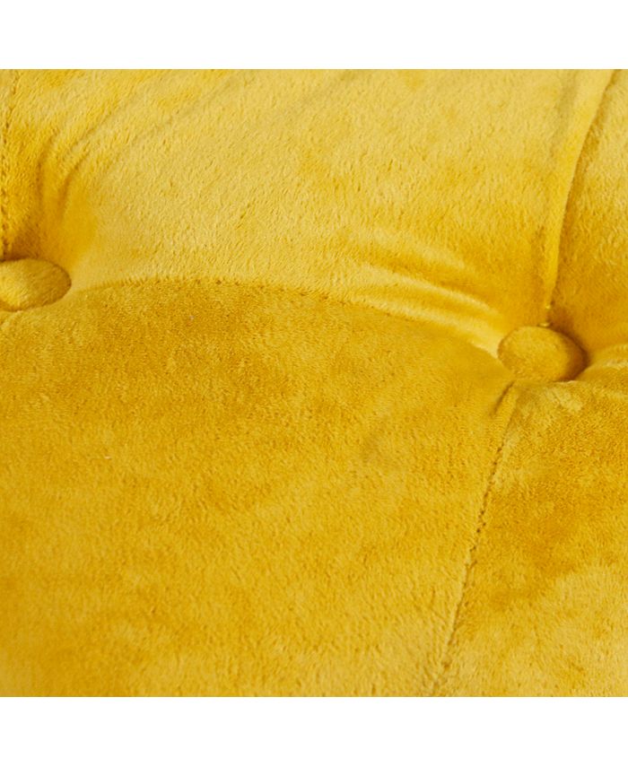 Simplie Fun Modern Yellow Upholstered Ottoman with End Table ...