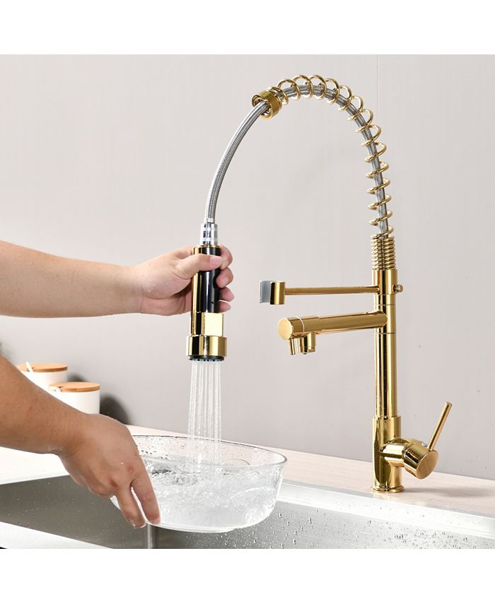 Simplie Fun Commercial Pull Down Kitchen Sink Faucet Single Handle ...