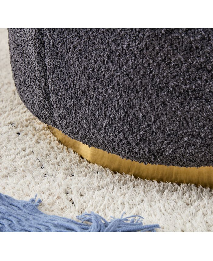 Simplie Fun Modern Living Room Fabric Ottoman Dressing Room Stainless ...