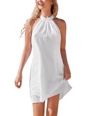 CUPSHE Women's Eyelet Halterneck Mini Beach Dress - Macy's