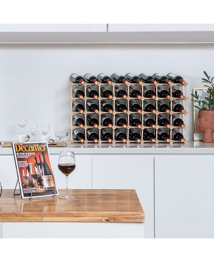 Slickblue 36-Bottle Wooden Wine Rack for Wine Cellar - Macy's