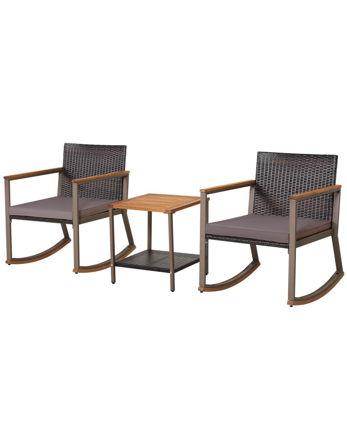 Click here for Slickblue 3 Pieces Rattan Rocking Bistro Set with... prices