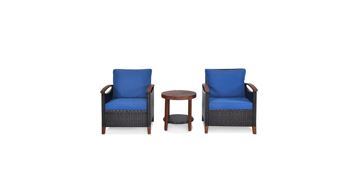 Click here for Slickblue 3 Pieces Patio Rattan Furniture Set with... prices