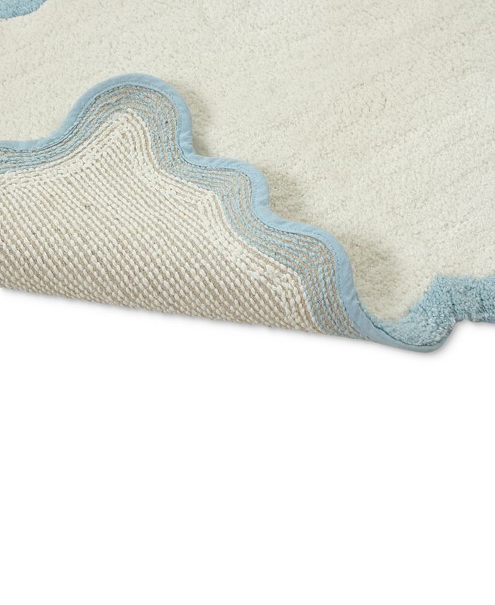 Pure Bath Cotton Contrast-Scallop Bath Rug, 20" x 30" - Macy's