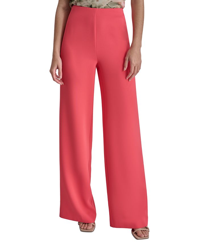 DKNY Women's Mid-Rise Side-Zip Wide-Leg Pants - Macy's
