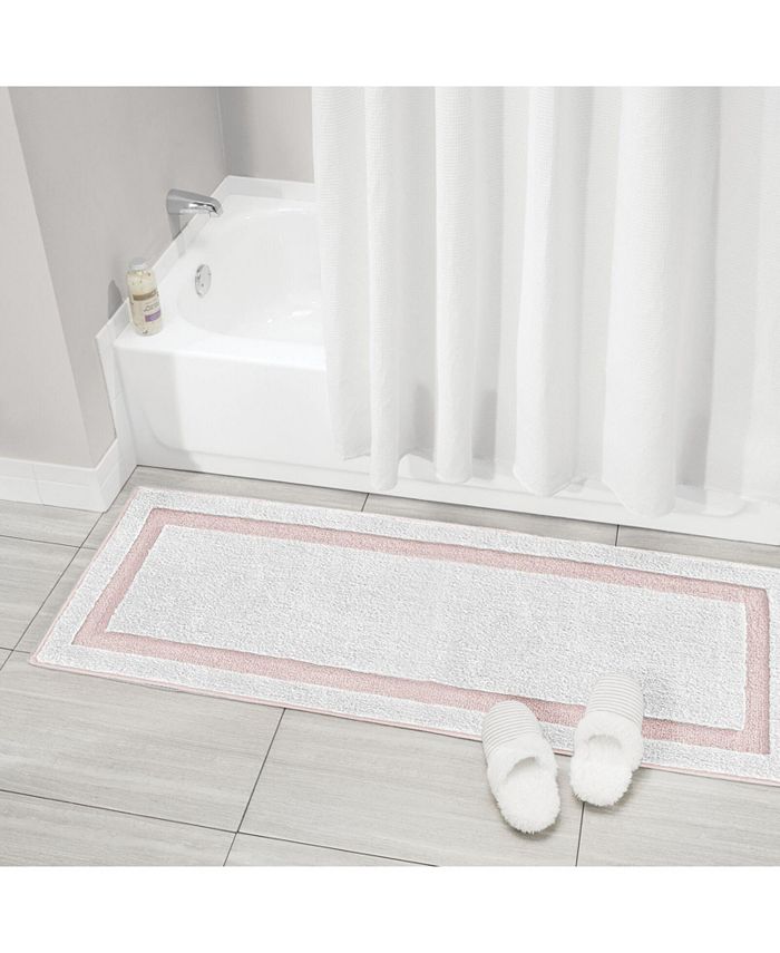 mDesign Large Modern Bath Mat Runner - Non-Skid Bathroom Runner Rug ...