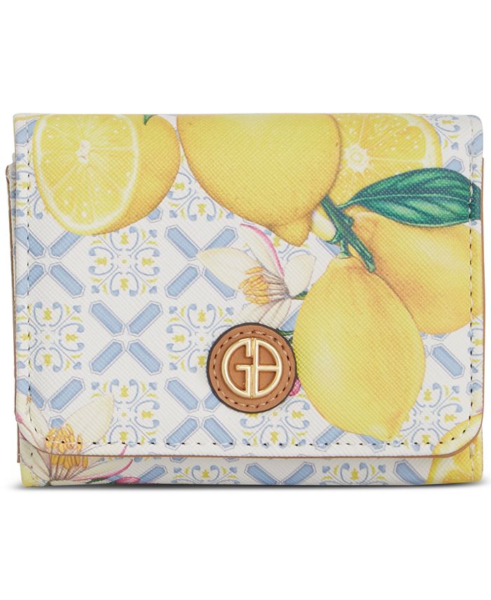 Giani Bernini Lemon Print Mini Trifold Wallet, Created for Macy's - Macy's