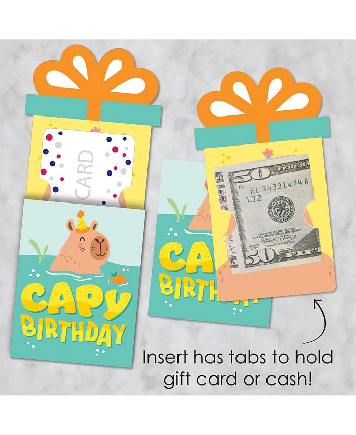 Big Dot of Happiness Capy Birthday Capybara Money & Gift Card Sleeves ...