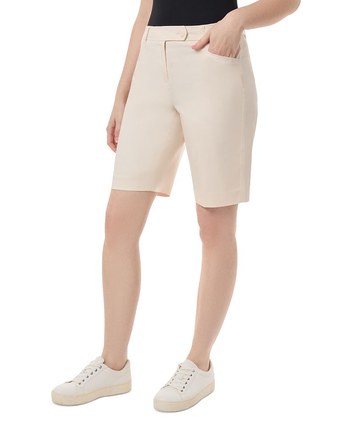 Jones New York Petite Mid-Rise Fly Front Duke Shorts - Macy's