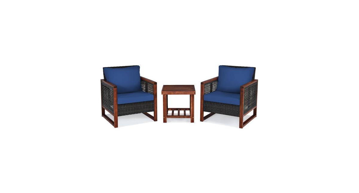 Click here for Slickblue 3 Pieces Patio Wicker Furniture Set with... prices
